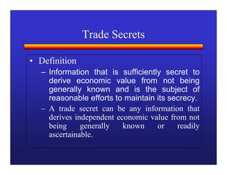 Trade secret1 [compatibility mode] | PPT