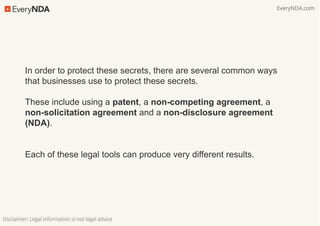 Trade Secret Agreements v. NDAs | PPT