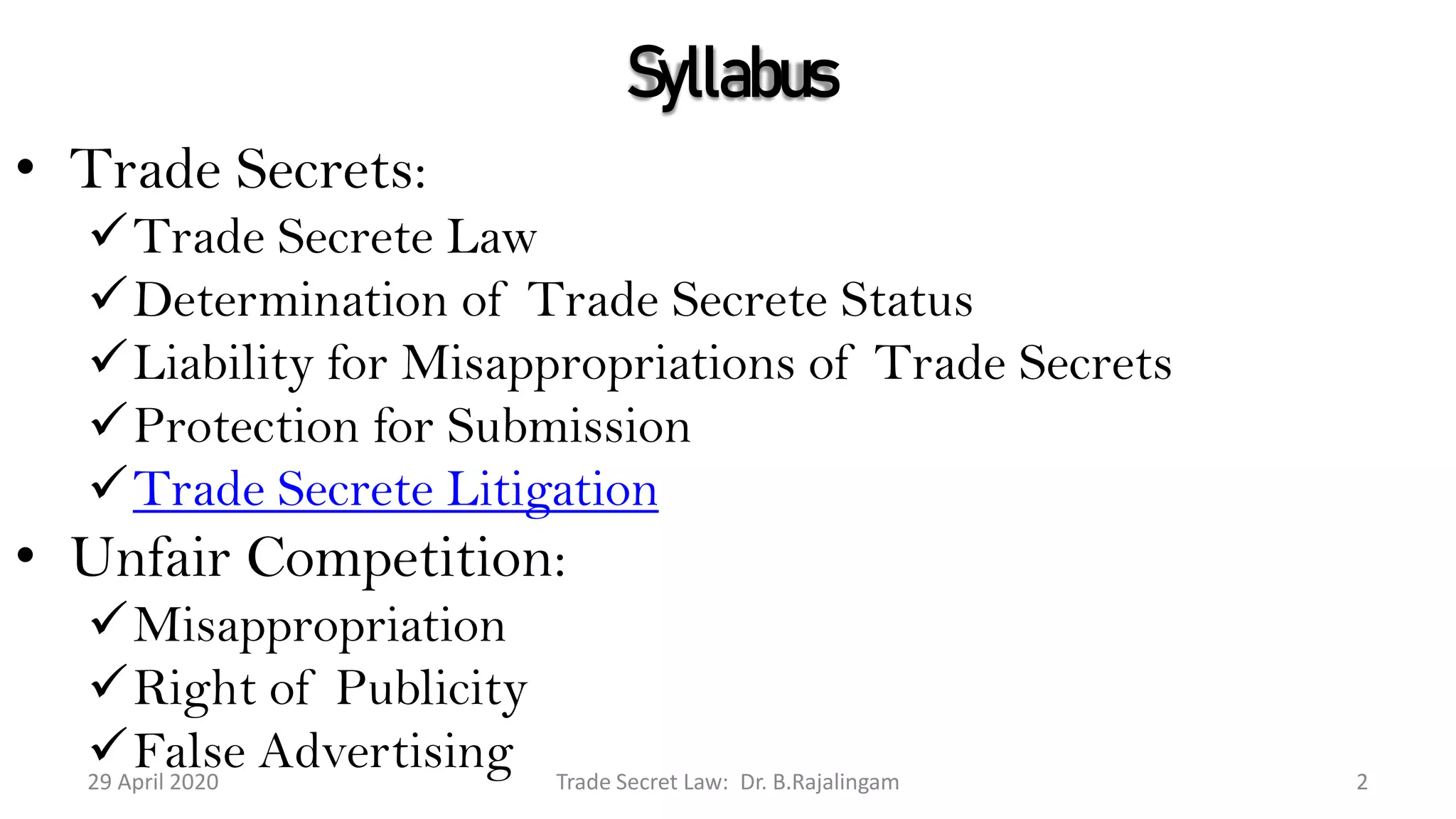 Trade secrete litigation | PPTX