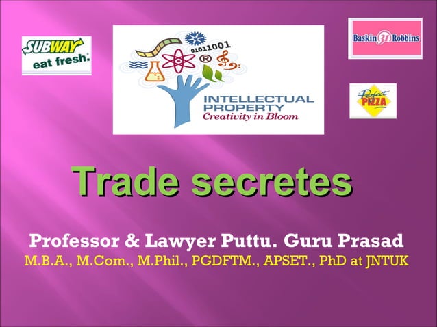Trade secrets | PPT | Law