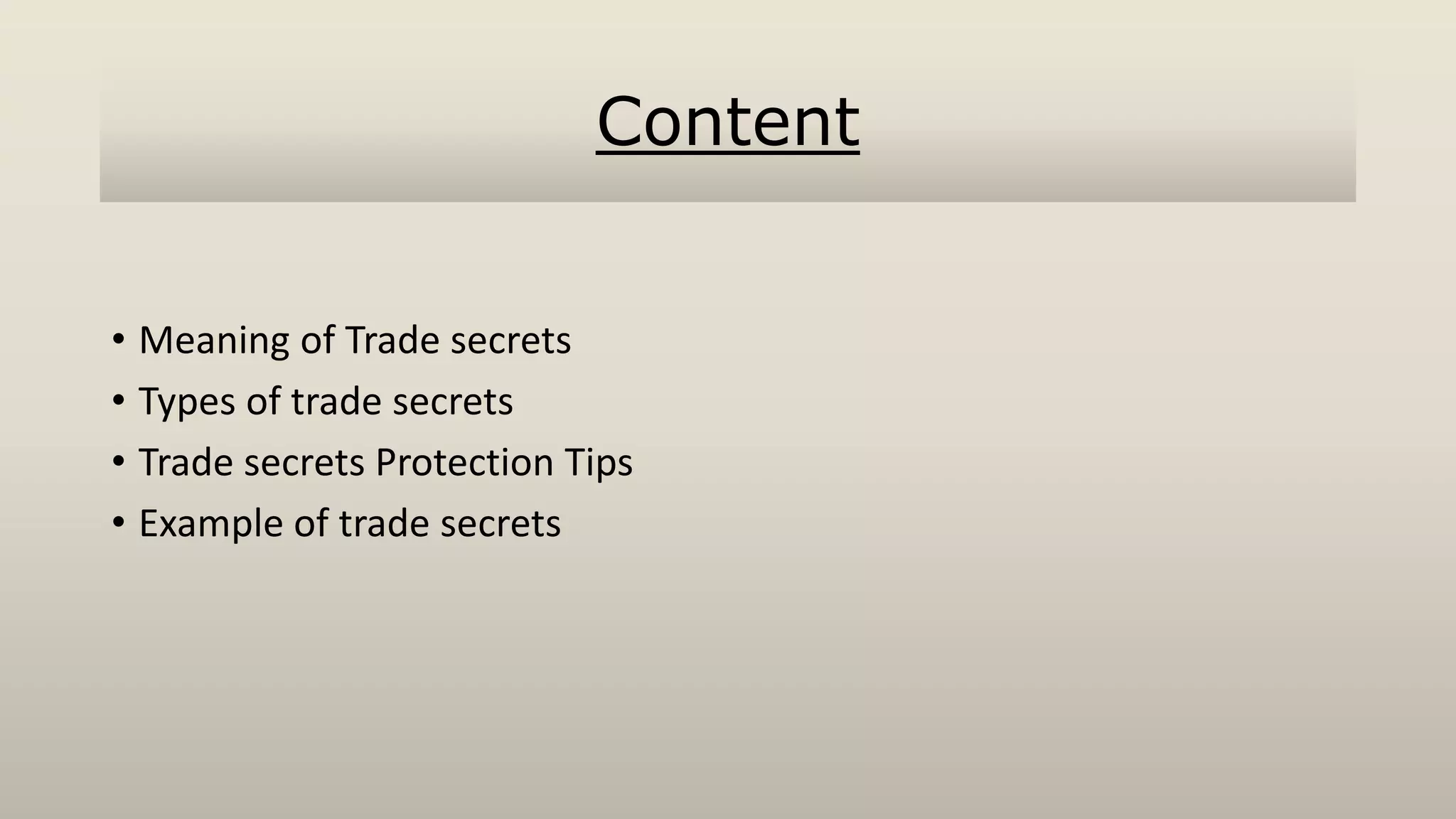 Presentation on Trade secrets | PPT