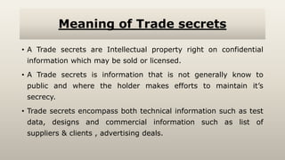 Presentation on Trade secrets | PPTX