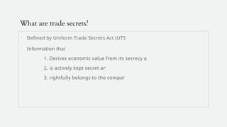 Trade Secrets Presentation for Business Law | PPTX