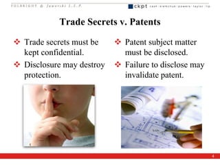 Trade Secrets and Patents: The Yin and Yang of IP Law | PPT
