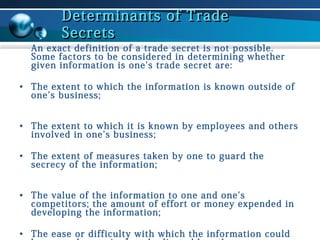 Trade Secrets Law | PPT