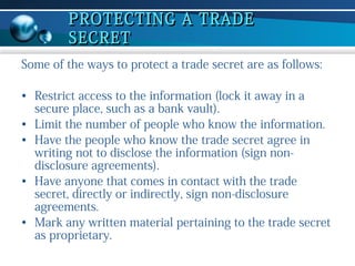 Trade Secrets Law | PPT