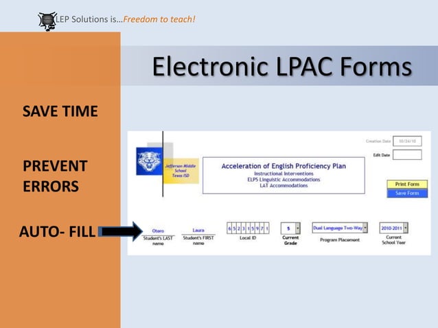 LEP Solutions presentation at TABE 2010 | PPSX
