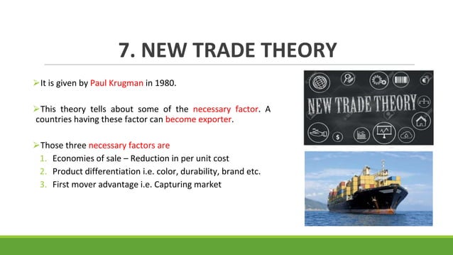 International trade theories and whith explain | PPT