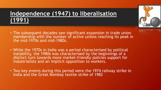 Trade union AND ITS GROWTH AND EVOLUTION IN INDIA | PPTX