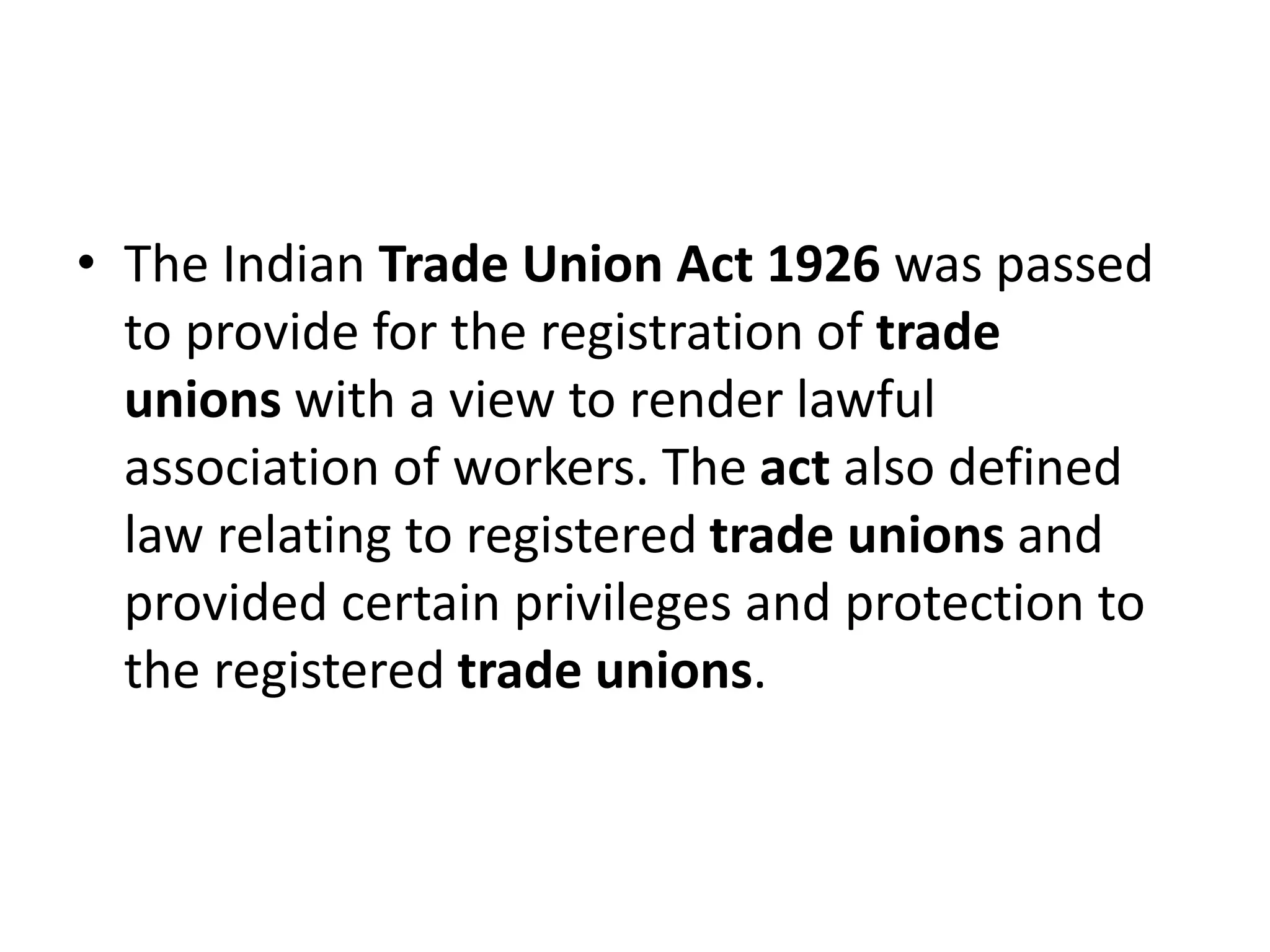 Trade union act | PPTX
