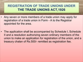 Trade union act 1926 | PPT