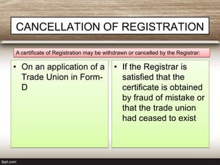 Trade union act 1926 | PPTX