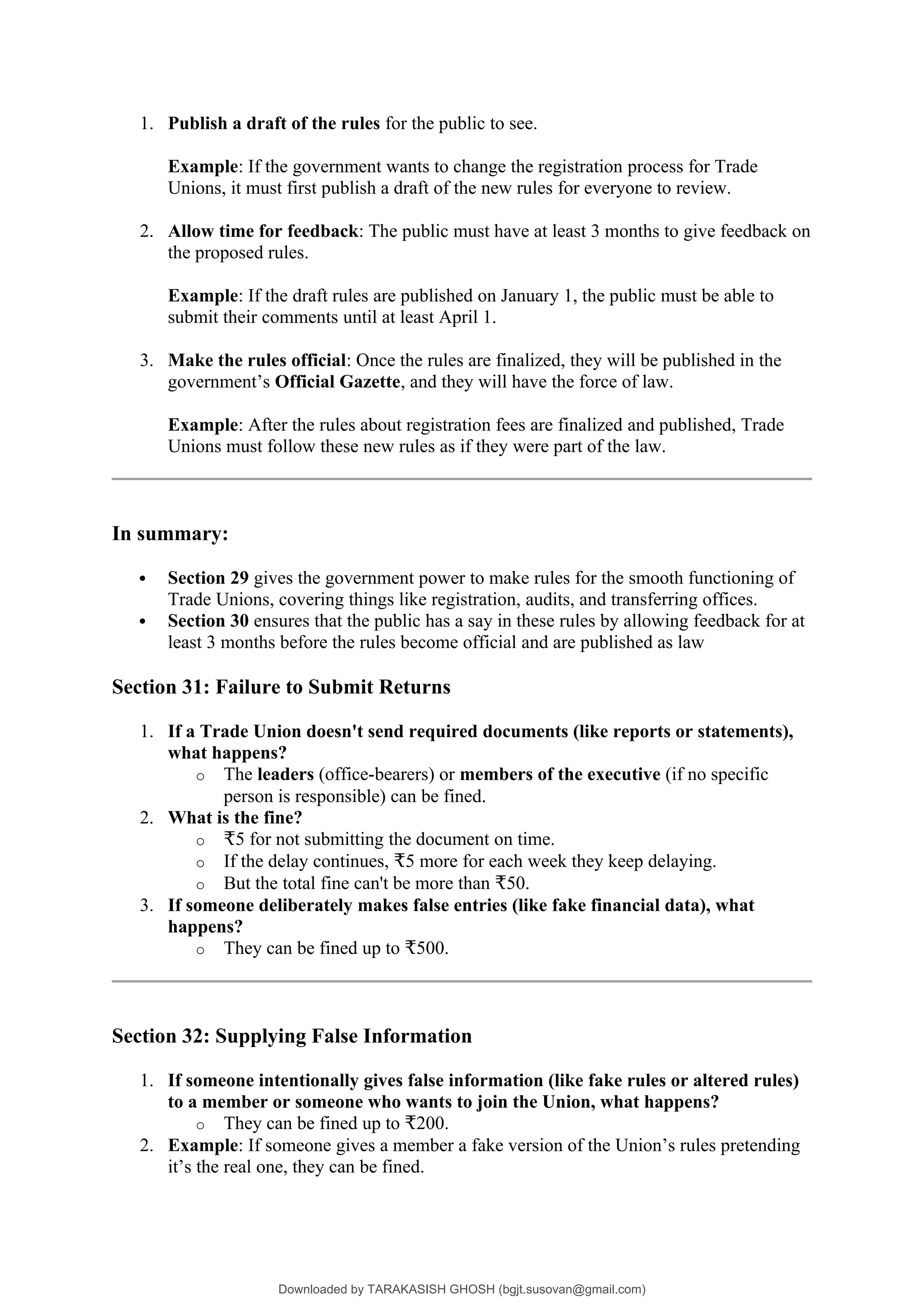 Trade Union ACT NOTES for llb law students | PDF