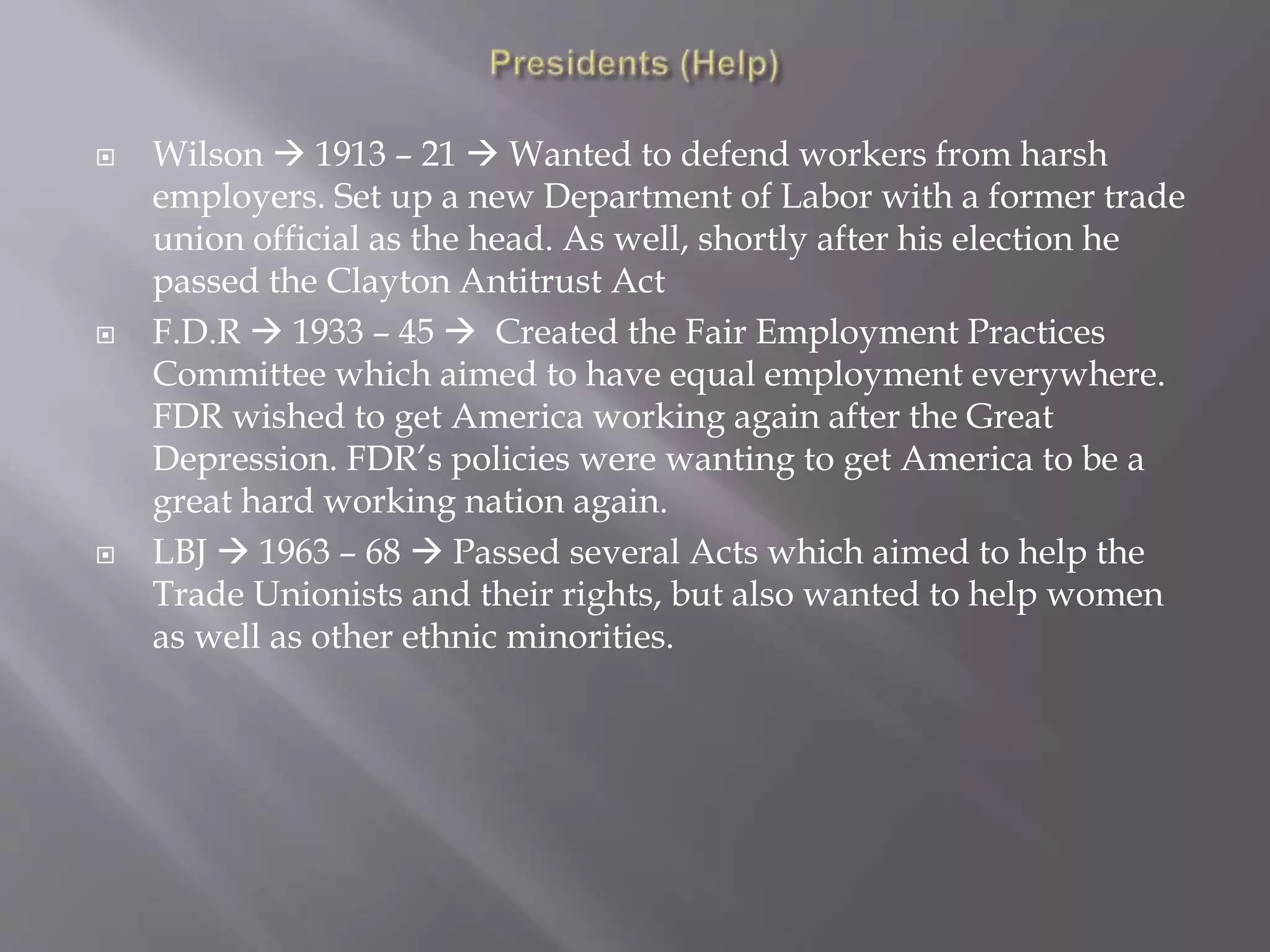Trade union civil rights (1865 – 1992) | PPTX
