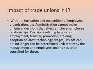 Trade union in service sector | PPTX