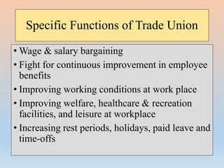 Trade union in service sector | PPTX