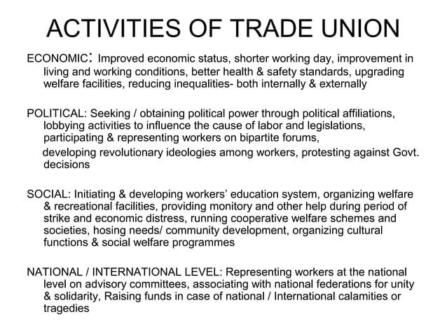 Trade unionism | PPT | Careers