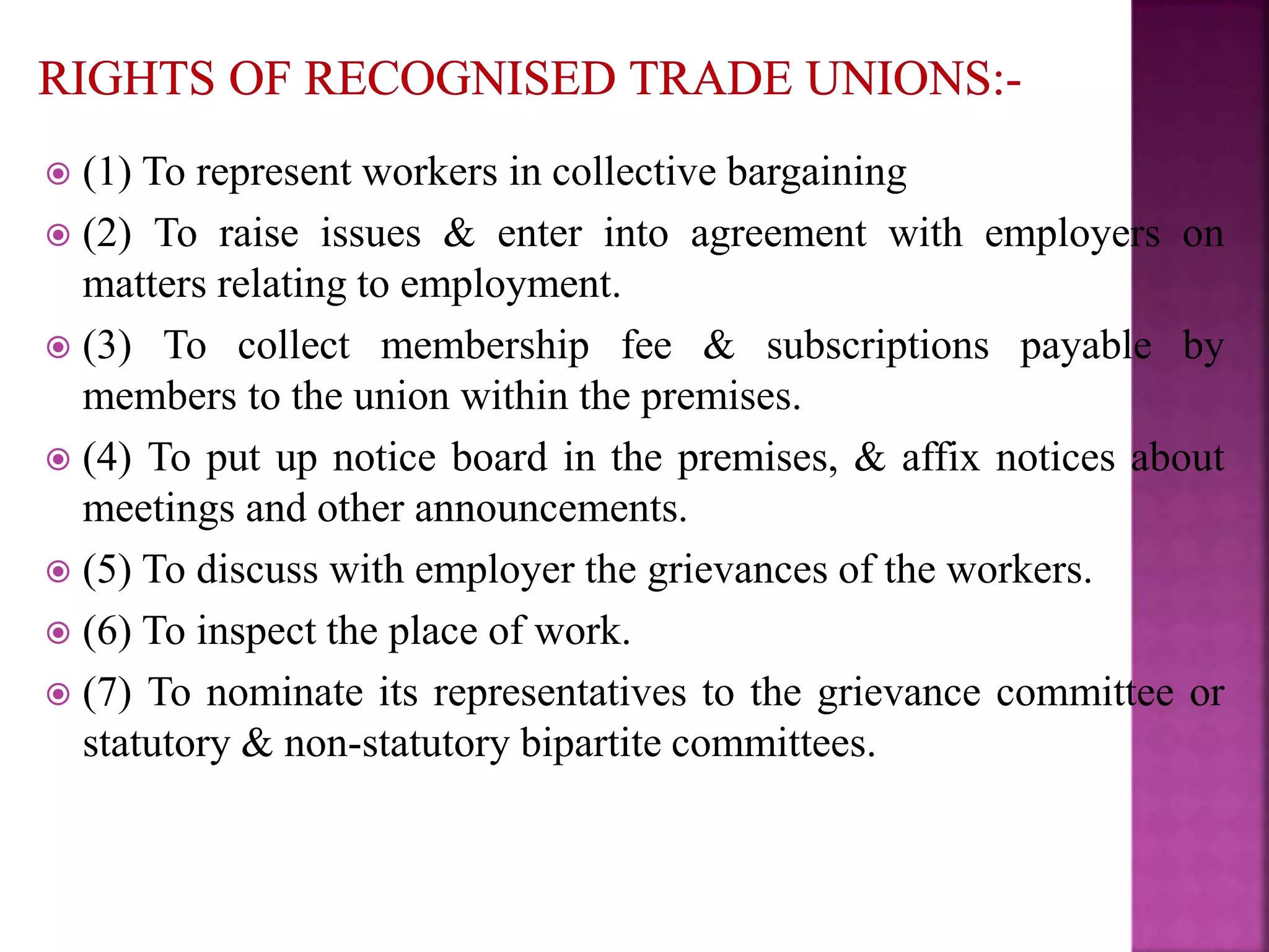 Trade Unions Act - Definition; Recognition & Registration | PPTX