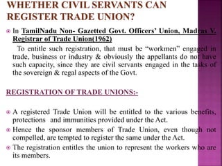 Trade Unions Act - Definition; Recognition & Registration | PPTX