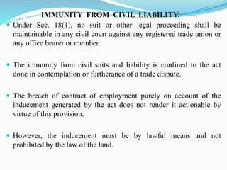 Immunities of Trade Union | PPTX