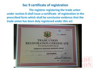 Trade unions act | PPTX