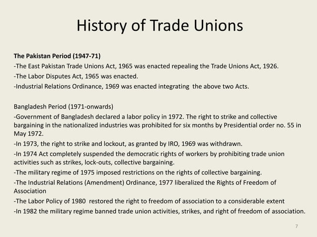 Trade unions in bangladesh and its impact | PPTX | Business | Business ...