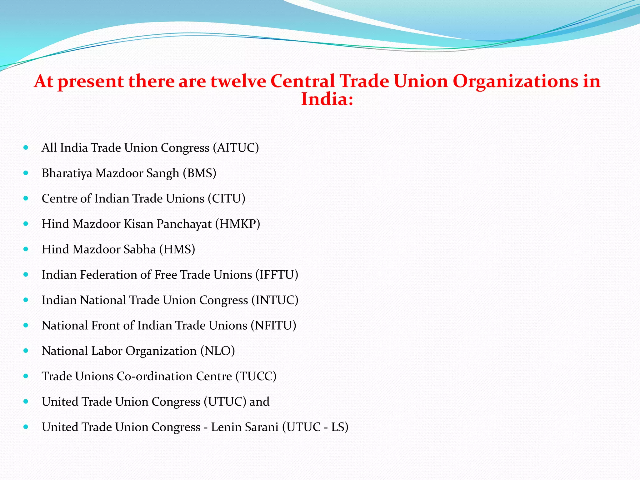 Trade unions in india | PPTX