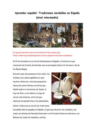 Aprender español: Tradiciones navideñas en España (nivel intermedio) | PDF