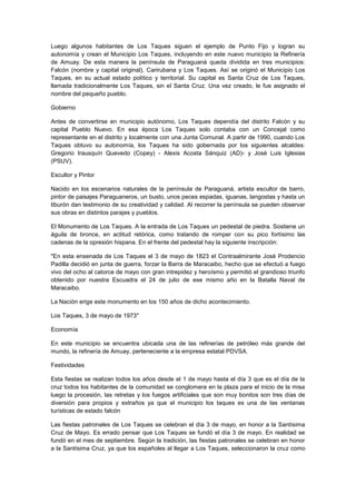 Tradiciones y costumbres del municipio los taques | DOCX