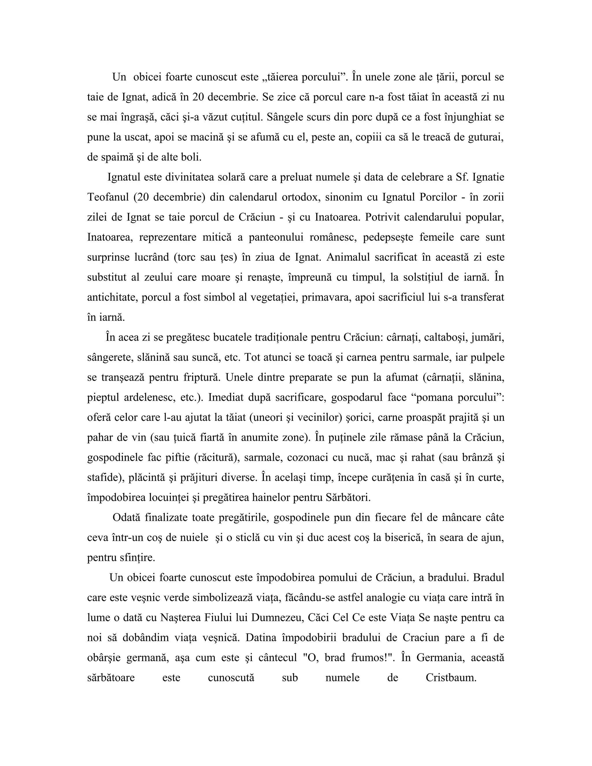 Tradiţii şi obiceiuri de iarnă | DOC