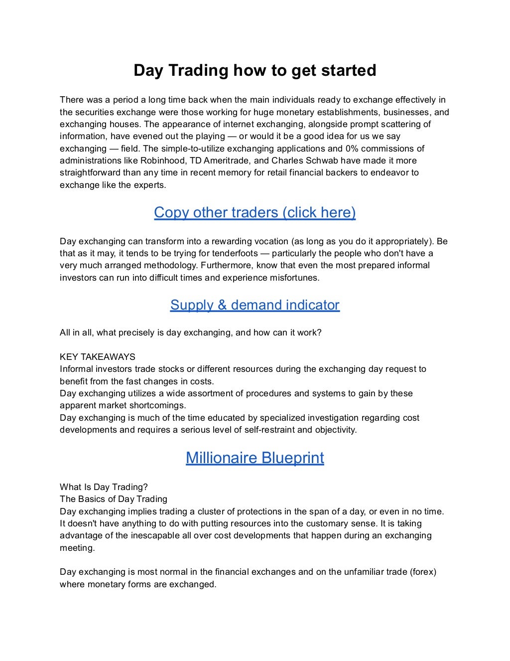 Info about day trading | PDF