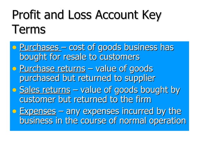 Trading Profit And Loss Account | PPT | Stocks and Bonds | Personal ...