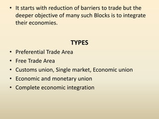 Trading blocs and their impact | PPTX
