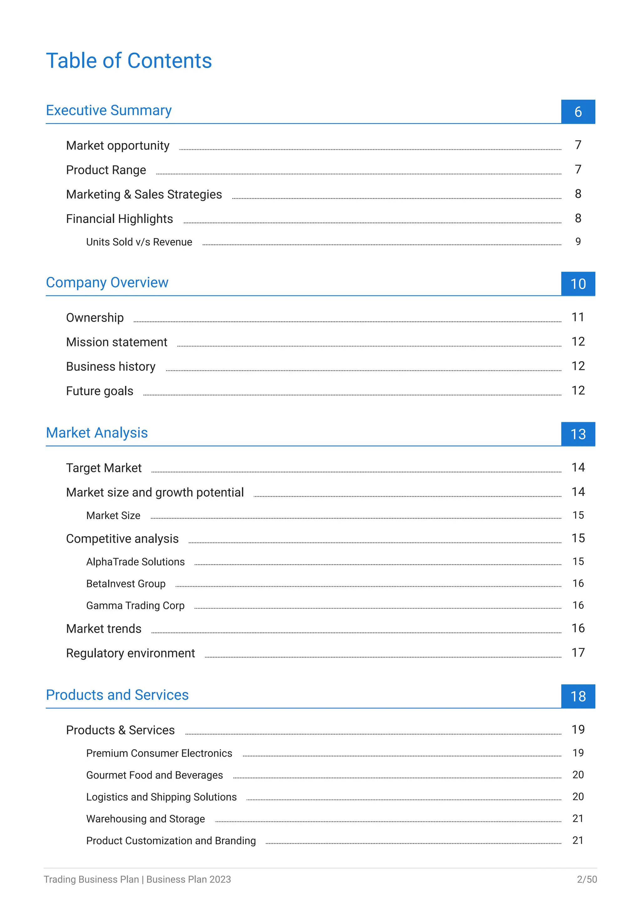 Trading Business Plan Example | Upmetrics | PDF