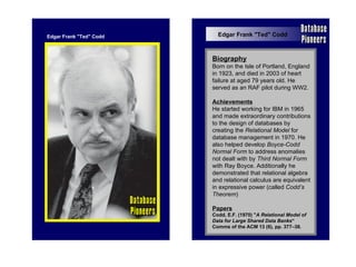 Trading cards of database pioneers - incomplete *DRAFT* | PPT
