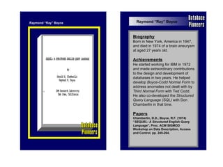 Trading cards of database pioneers - incomplete *DRAFT* | PPT