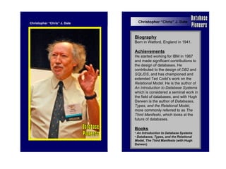 Trading cards of database pioneers - incomplete *DRAFT* | PPT