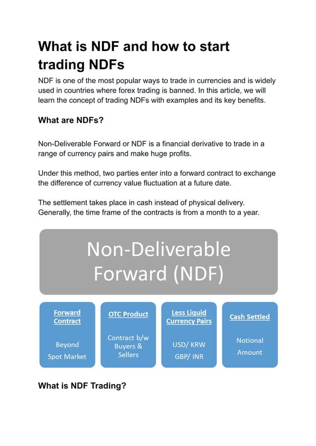 What is NDF and how to start trading NDFs | PDF