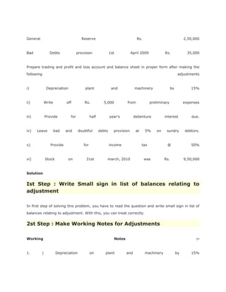 Trading,pl and balance sheet | DOCX