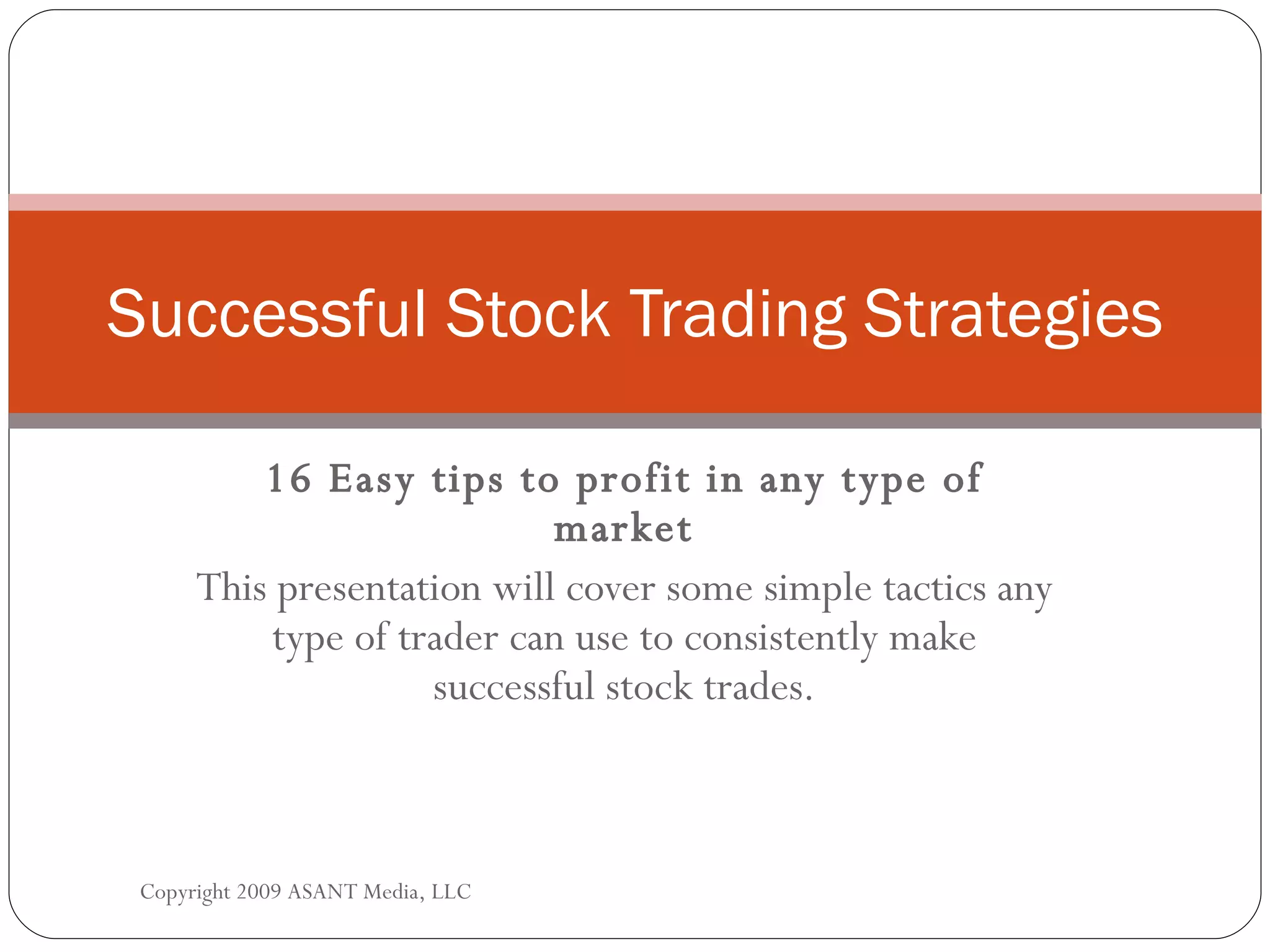 16 Stock trading strategies | PPT