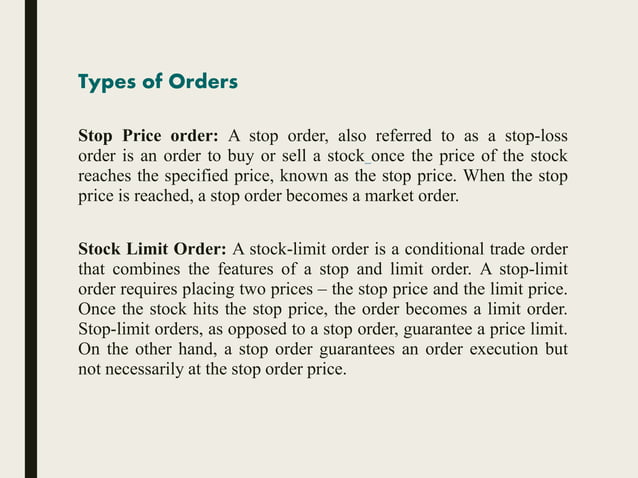 Trading system in security markets | PPT