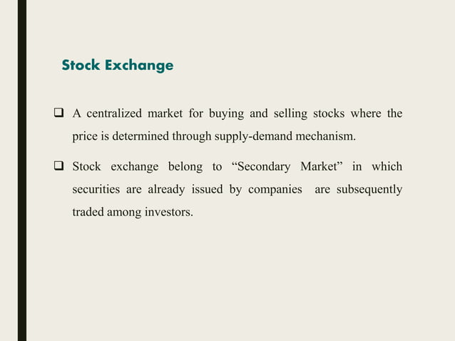 Trading system in security markets | PPT