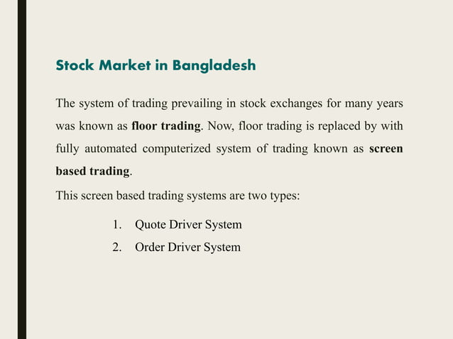 Trading system in security markets | PPT