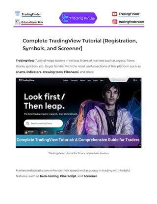 Complete TradingView Tutorial [Registration, Symbols, and Screener] | PDF