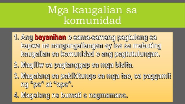 Tradisyon at kaugalian ng komunidad | PPTX