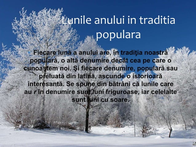 Lunile anului in traditia populara | PPTX