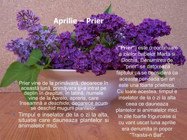 Lunile anului in traditia populara | PPTX