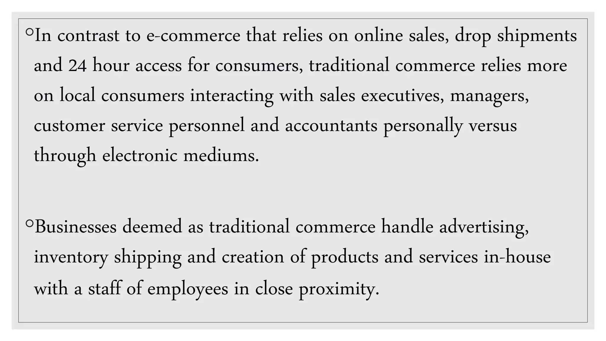 TRADITIONAL VS E-COMMERCE | PPTX