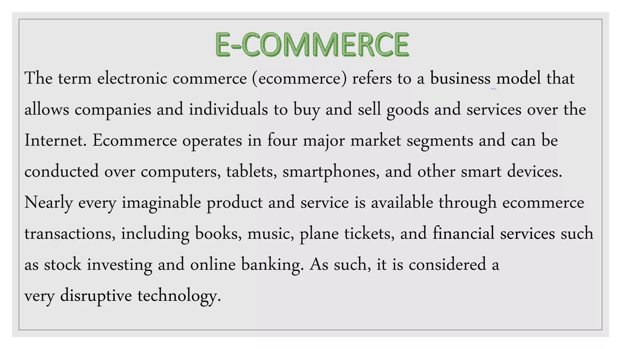 TRADITIONAL VS E-COMMERCE | PPTX