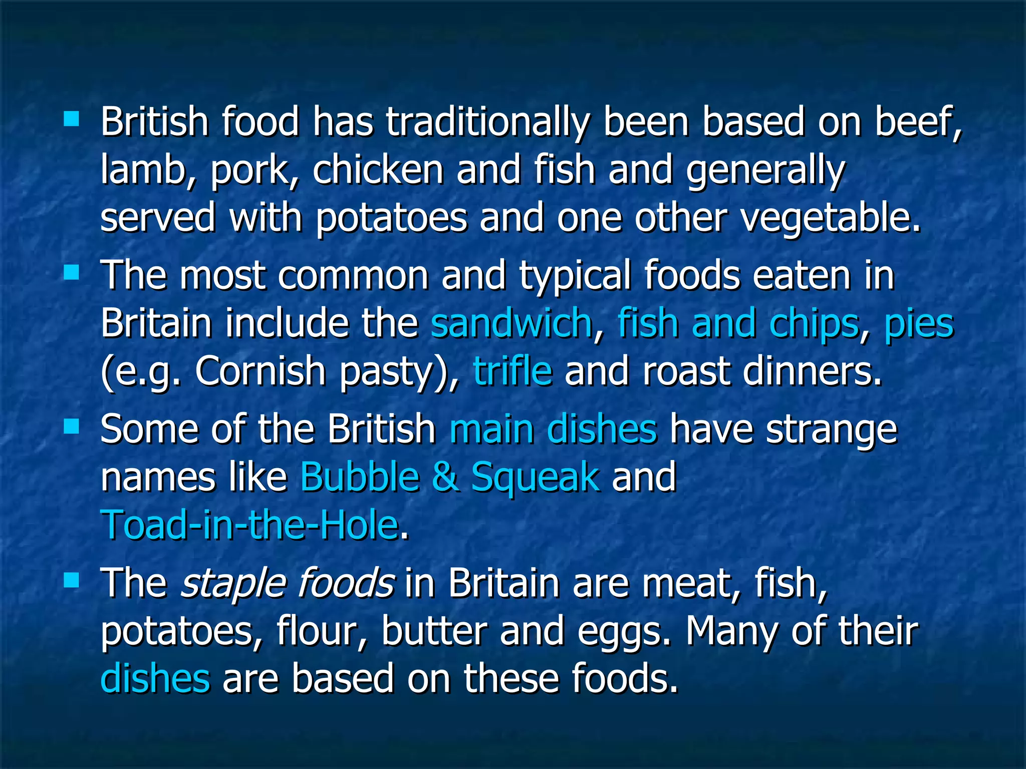 NI1 - Traditional British Food | PPS